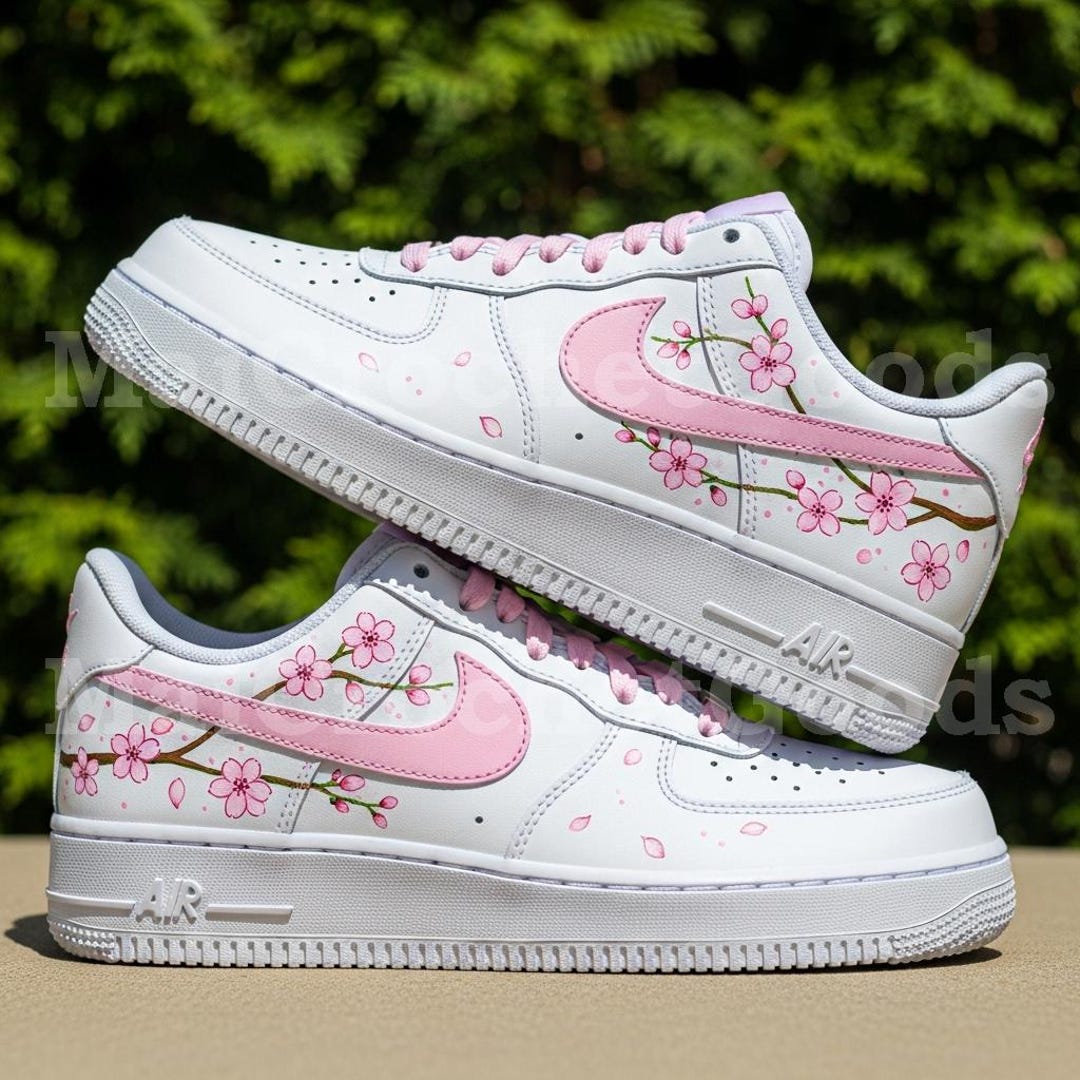 Custom Air Force 1, Hand Painted Cherry Blossom Floral AF1 Sneakers - Etsy