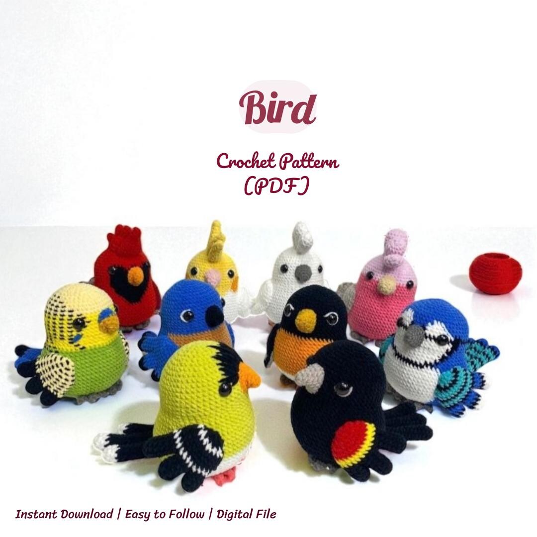 Amigurumi Bird Crochet Pattern Set, Parrot, Robin (digital Download) - Etsy