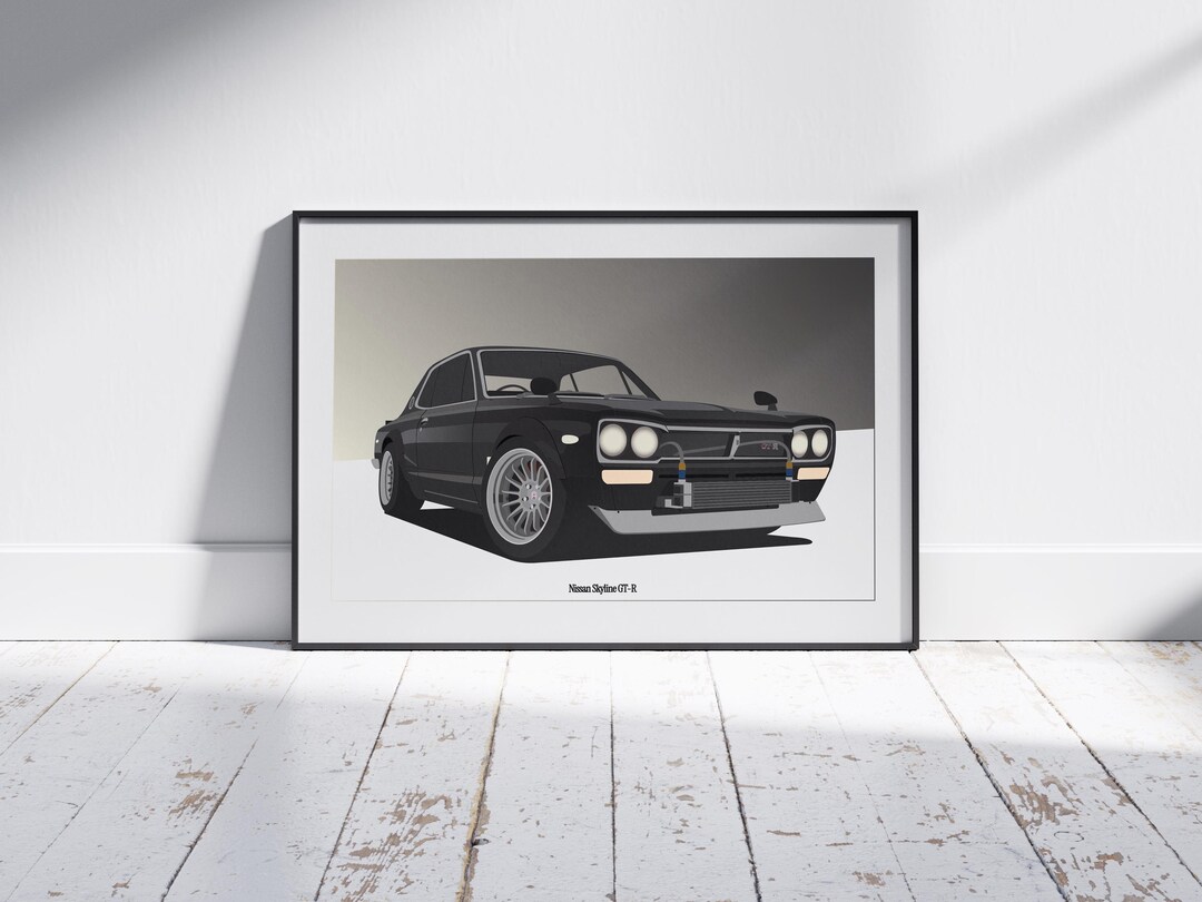 Retro Nissan Skyline GT-R Poster: Minimalist Car Art (digital Download ...