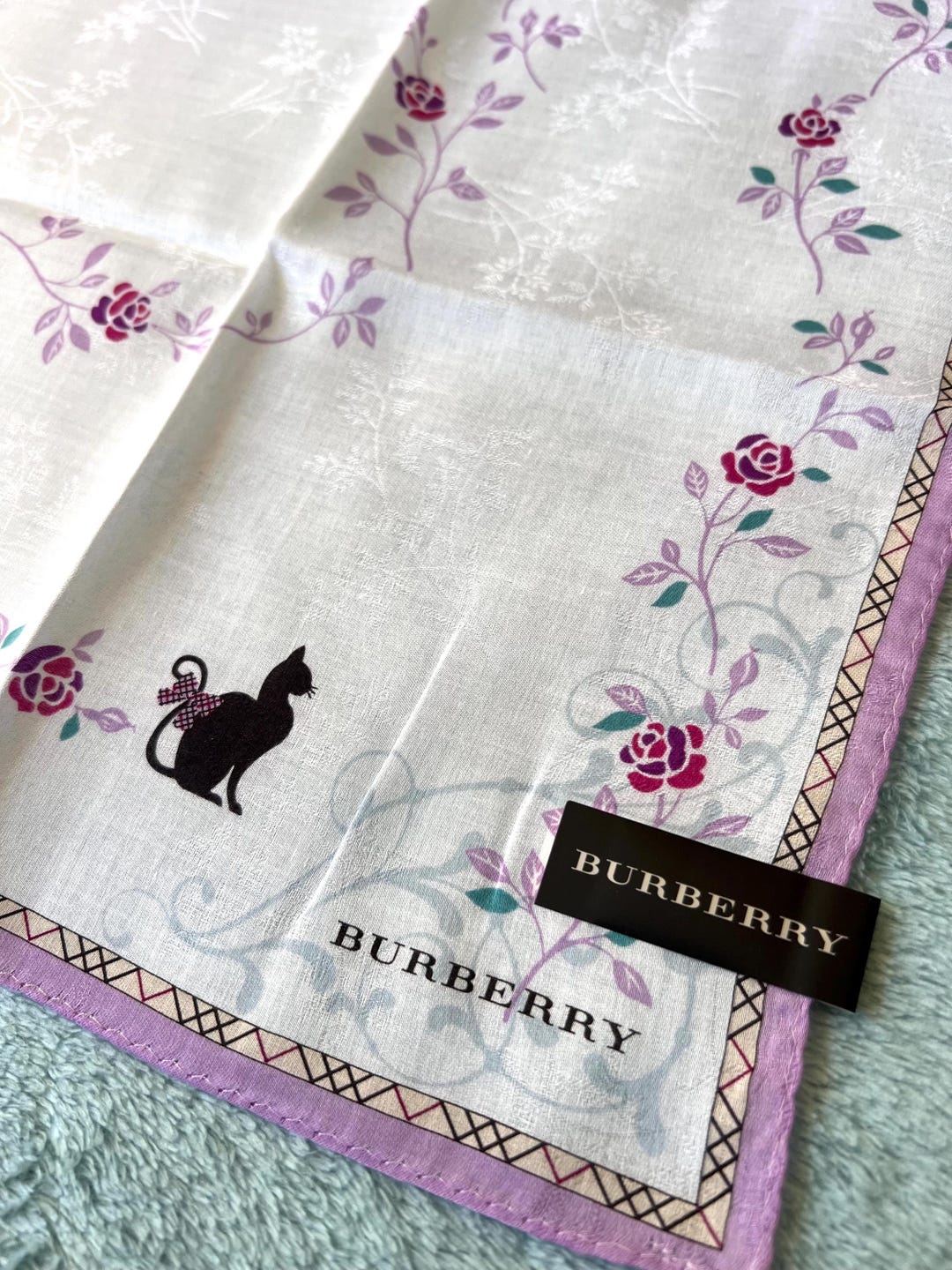 Burberry Brand New Deadstock Scarf 58*60cm Black Label Handkerchief - Etsy