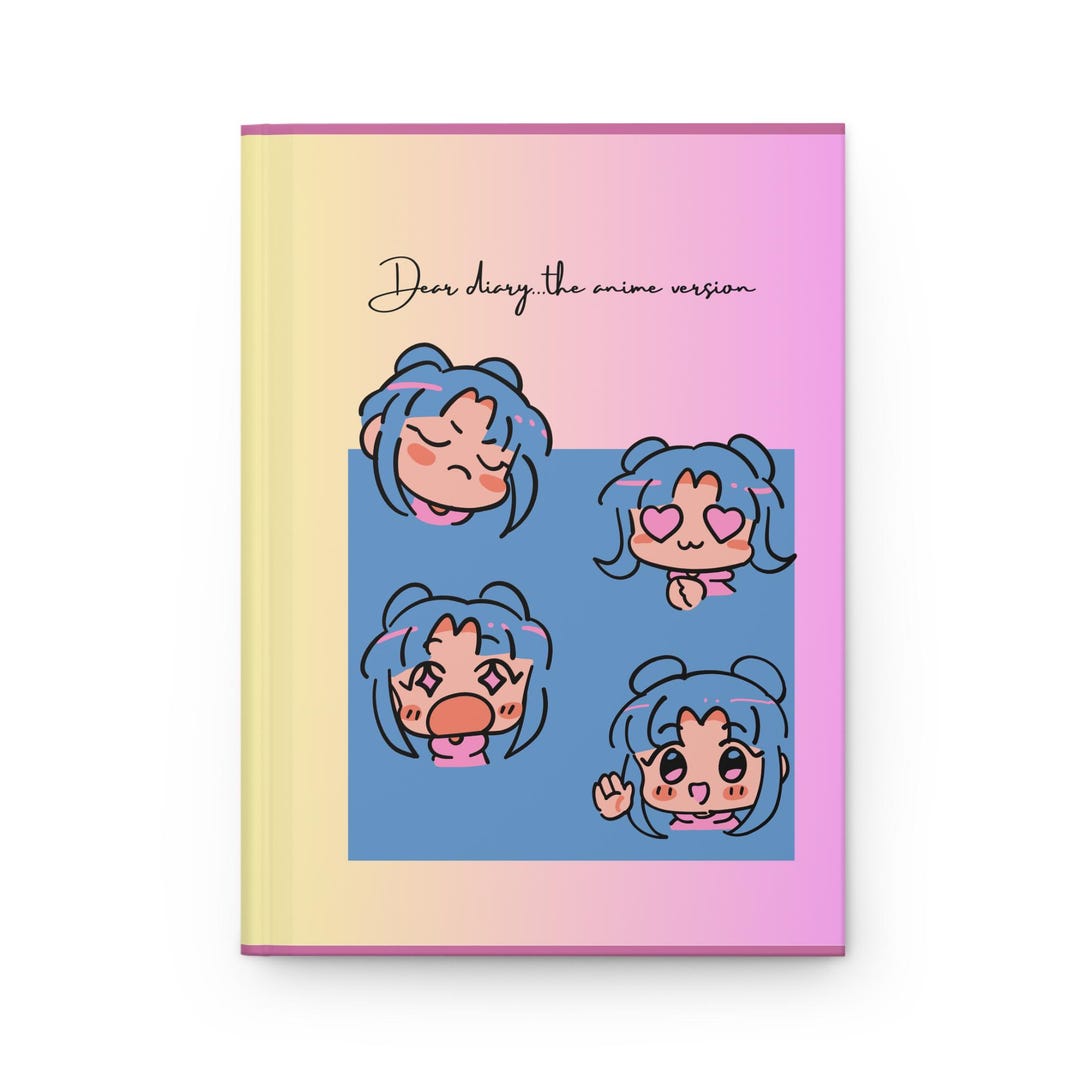 Anime Character Hardcover Journal - Cute Diary for Teens, Gift for ...