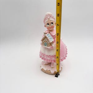Mrs. Claus Pink Pastel Christmas Figurine With Gingerbread House ...