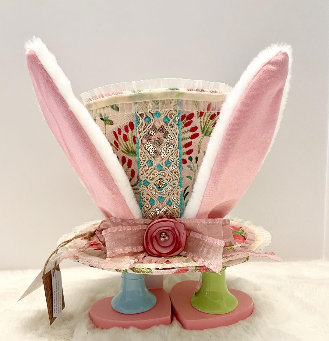 Tapestry Victorian Bunny Tophat Mad Hatter EASTER Decor - Etsy