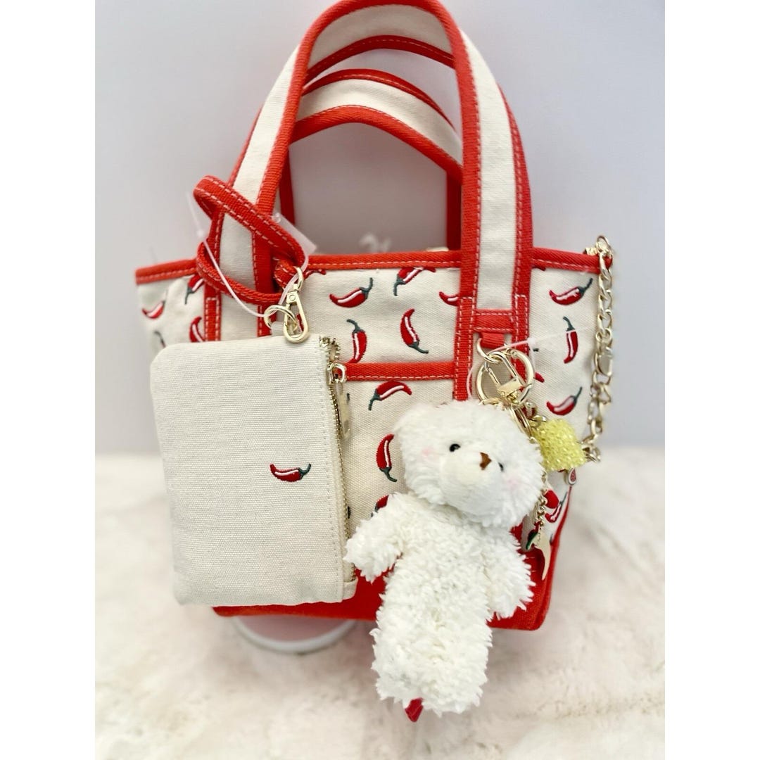 Madden Girl Chili Pepper Mini Tote Crossbody Bag With Charms and ...