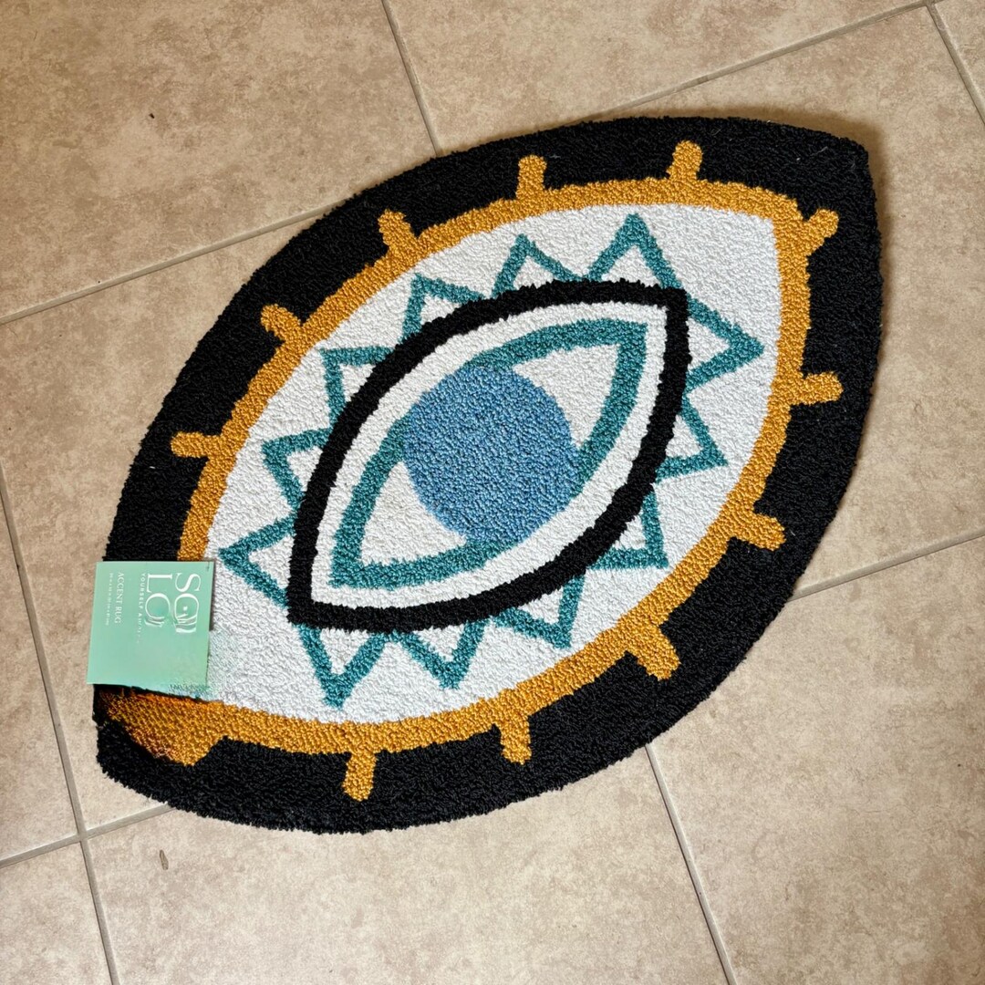 Accent Rug Evil Eye Decor Tufted Novelty Mat 20 X 32 - Etsy