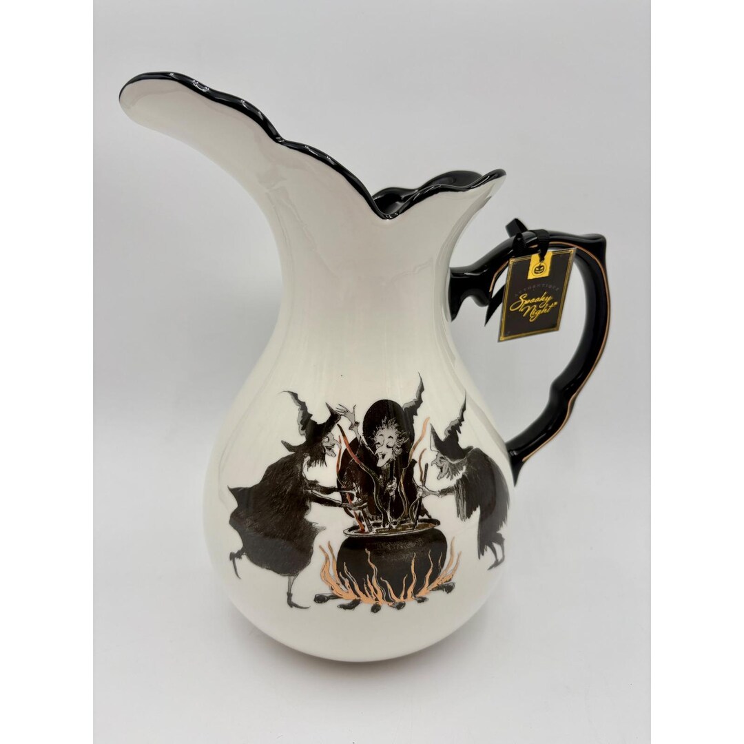 Spooky HALLOWEEN Pitcher Witches Brew Cauldron Decorative Ceramic - Etsy
