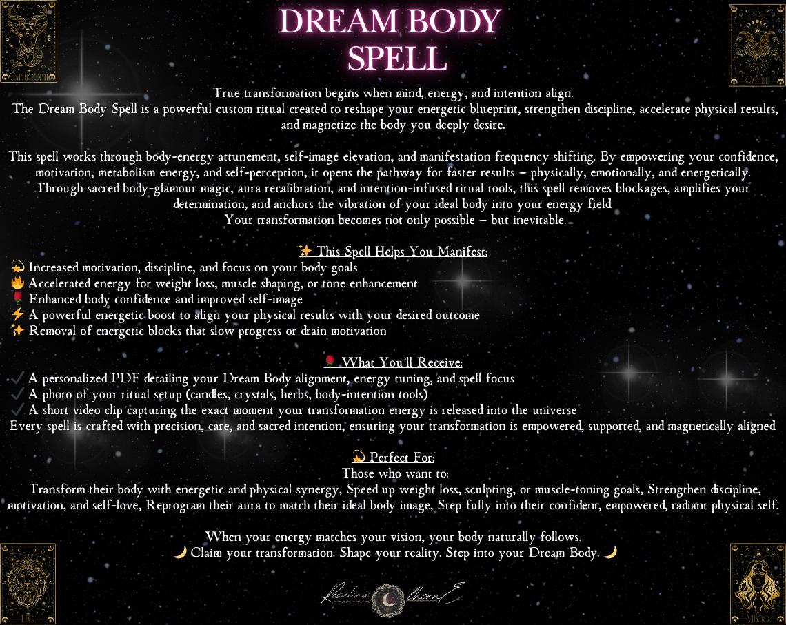 DREAM BODY Spell | Shape Shift Magic | Fat Burning | Body Sculpting ...