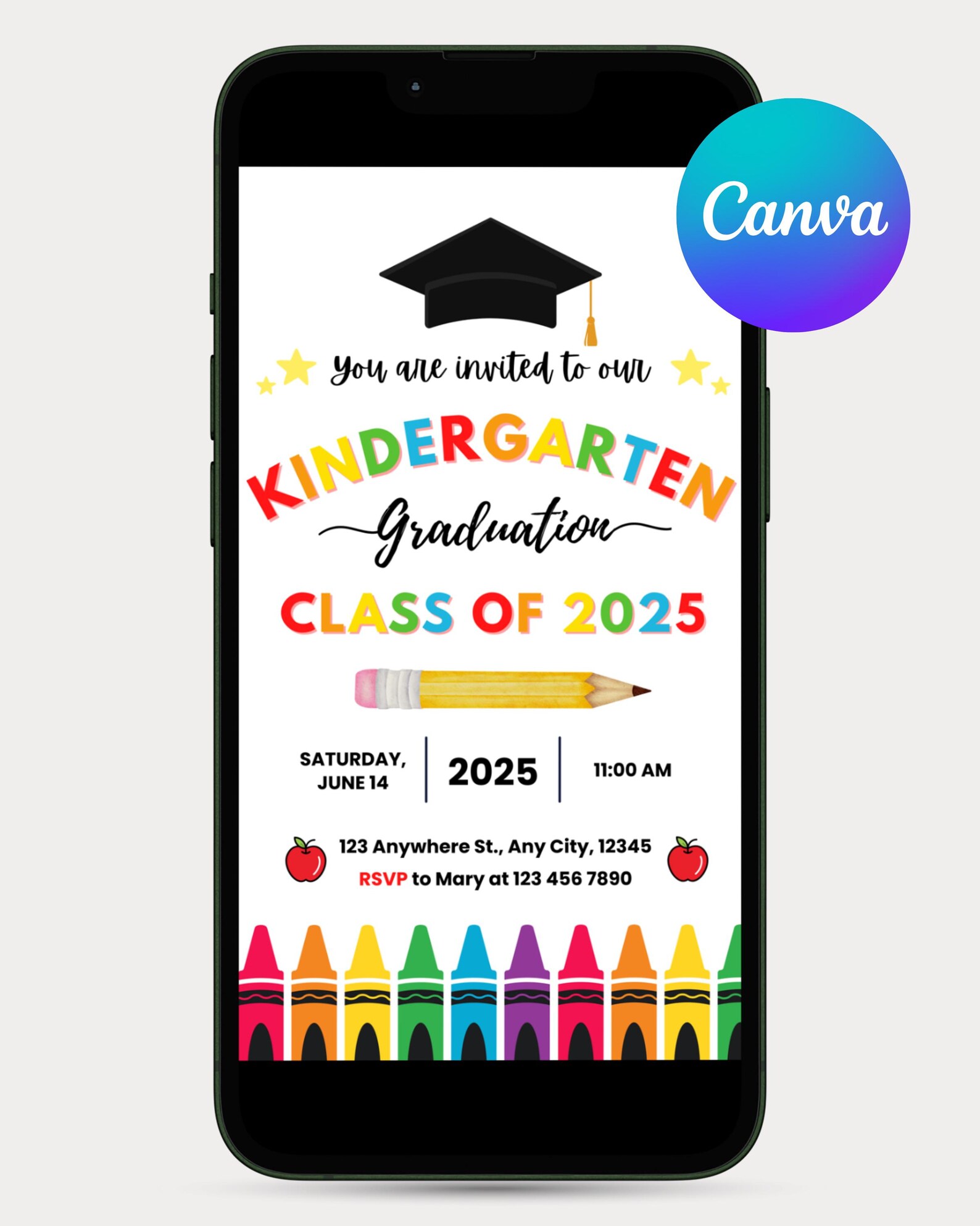 Kindergarten Graduation Invitation, Kindergarten Party Invitation ...