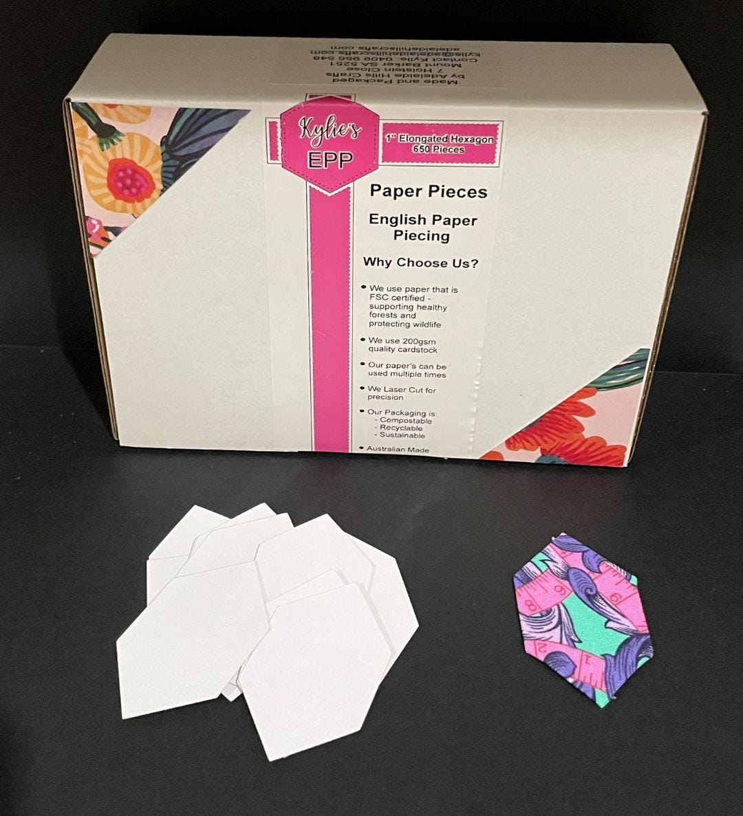 Elongated Hexagon English Paper Piecing Laser Cut for Quilting / Sewing ...