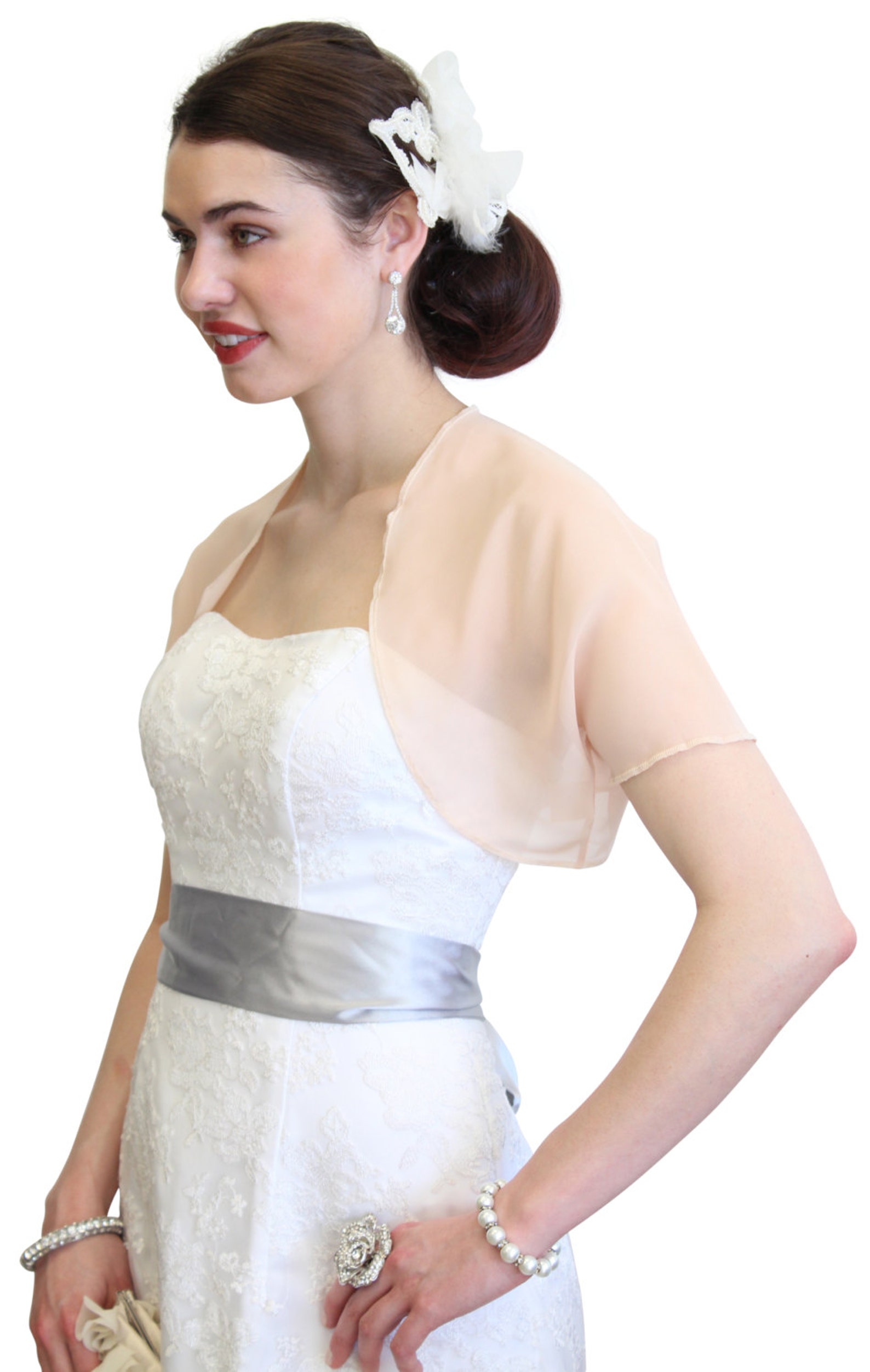 Champagne Chiffon Jacket Champagne Bridal Bolero Champagne - Etsy