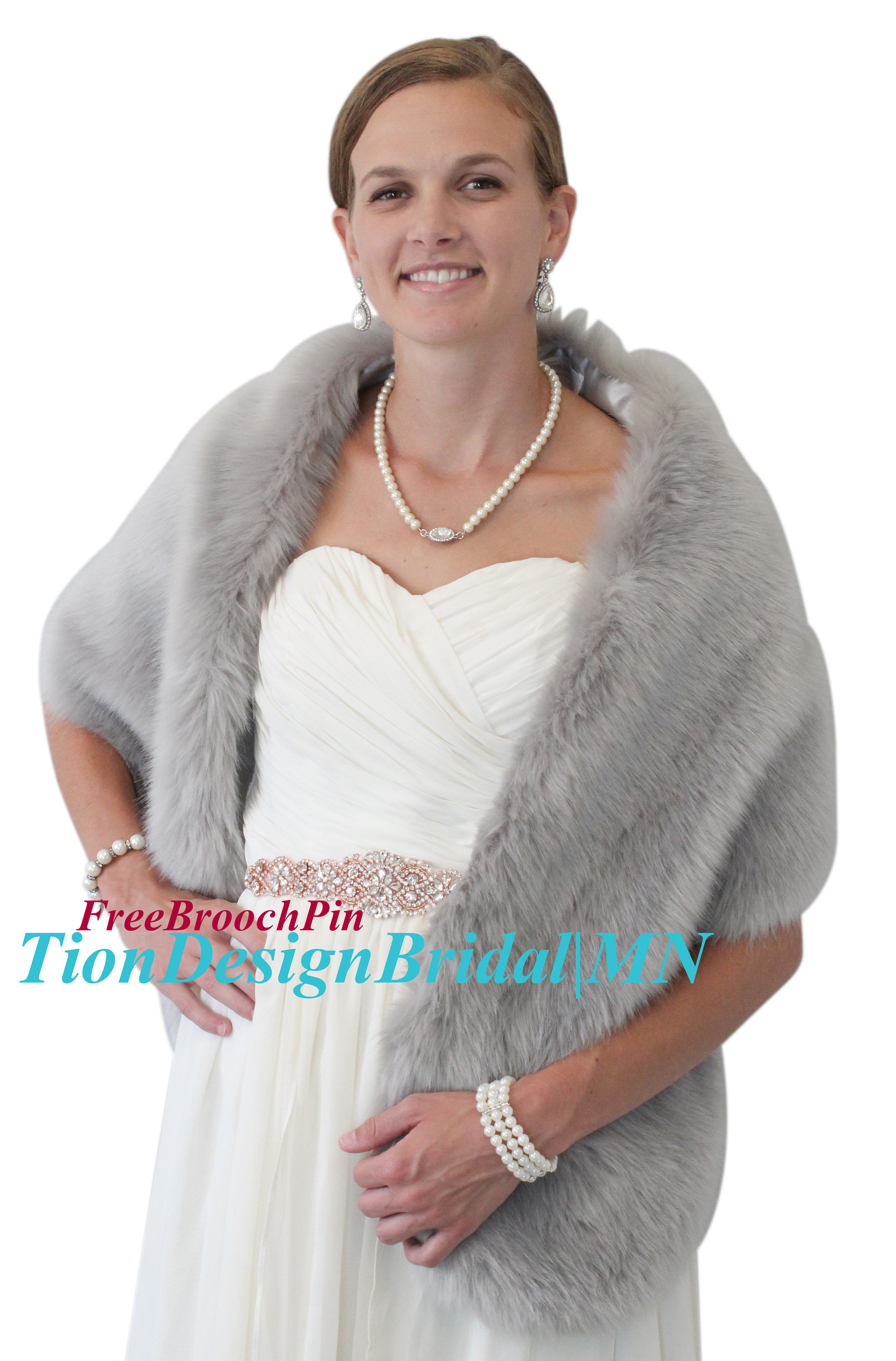 Bridal fur stole Silver stole faux fur Luxury fur shrug | Etsy