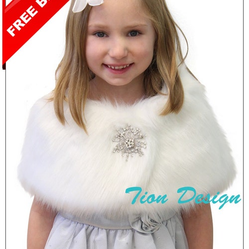 Girls Faux Fur Shaw...flowergirl Bridal Shrug...girls - Etsy