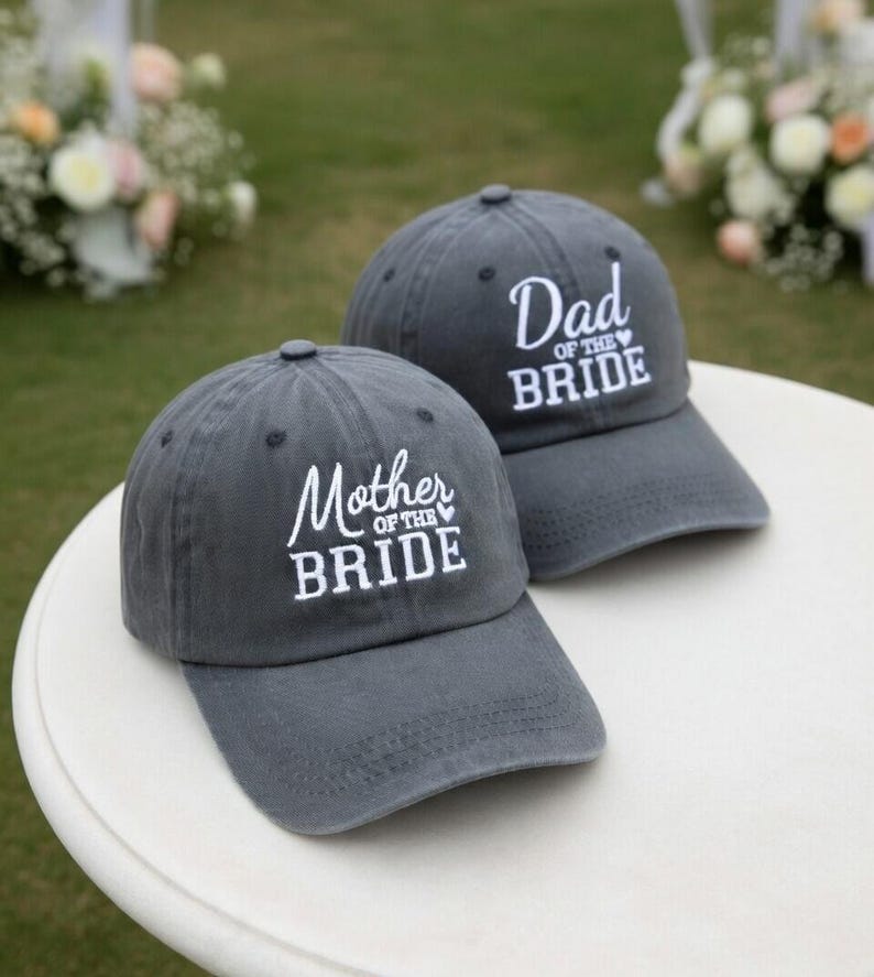 Mother of the Bride Dad of the Bride Hat, Custom Wedding Party Gift ...
