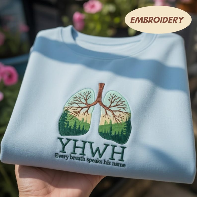 YHWH Every Breath Speaks His Name Embroidered Sweatshirt, Christian ...