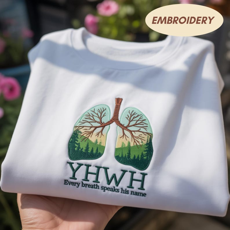 YHWH Every Breath Speaks His Name Embroidered Sweatshirt, Christian ...