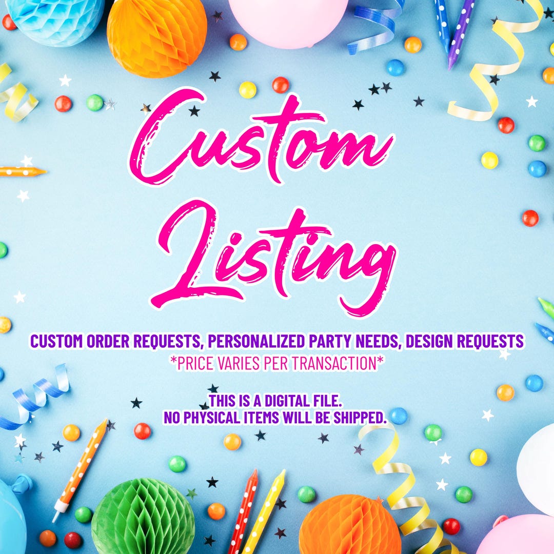 Custom Order Request, Customized Design Request, Personalized Birthday ...