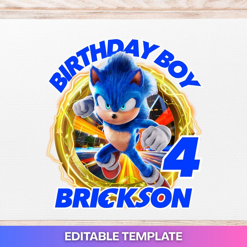 Editable Sonic the Hedgehog PNG, Sonic PNG, Instant Download, Sonic ...