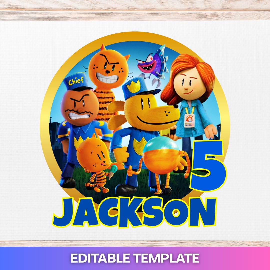 Editable Dog Man PNG, Dog Man Birthday PNG, Instant Download, Dogman ...