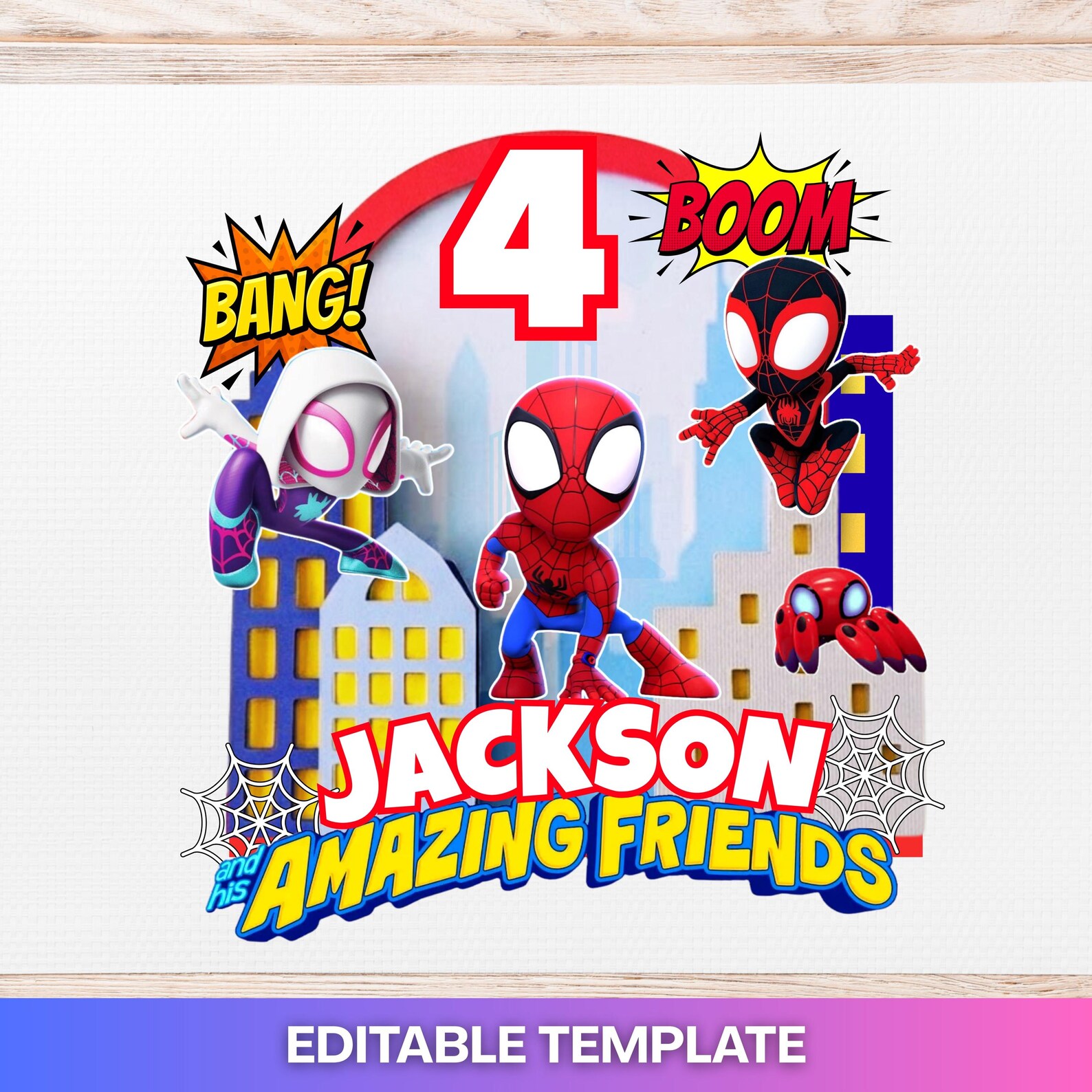 Editable Spidey Birthday PNG, Spidey and His Amazing Friends Birthday ...