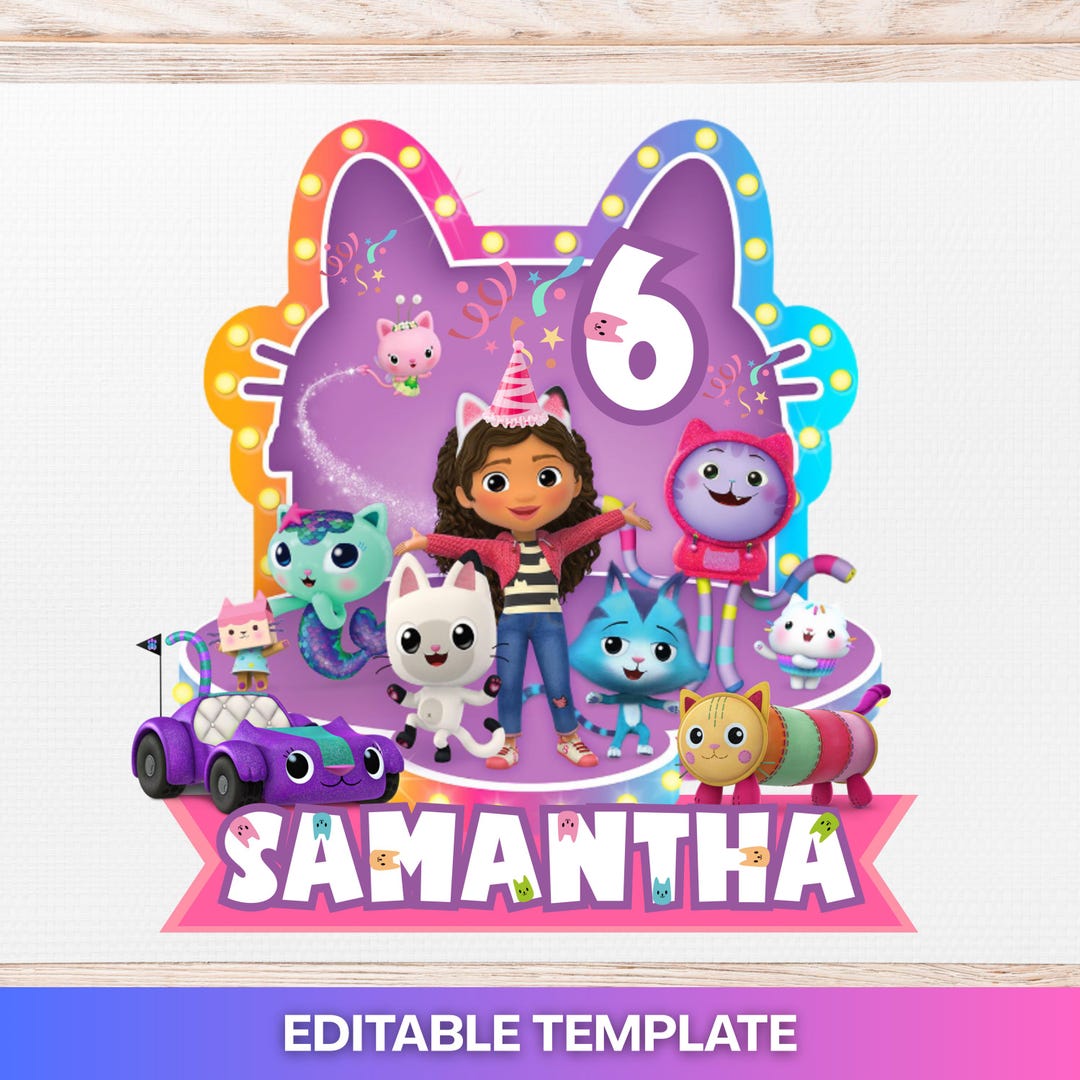 Editable Gabby's Dollhouse Birthday PNG, Dollhouse PNG, Instant ...