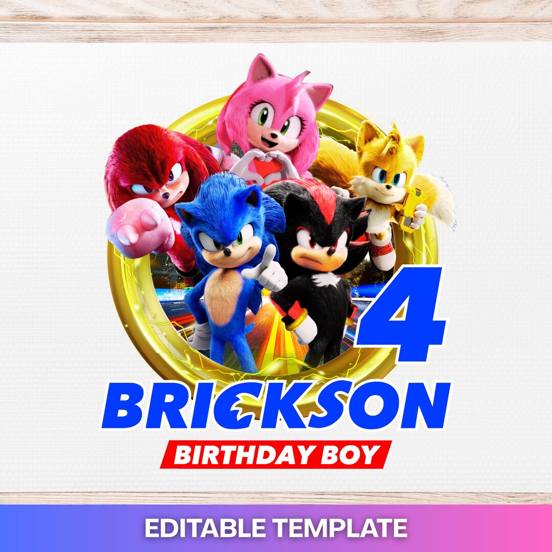 Editable Sonic the Hedgehog 3 PNG, Sonic 3 PNG, Instant Download, Sonic ...