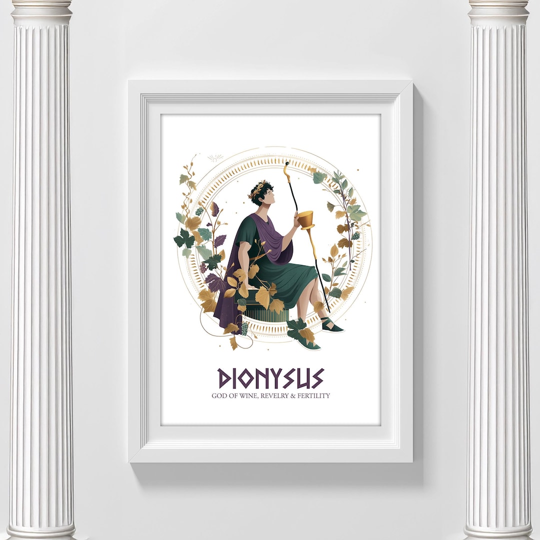 Dionysus | Greek Mythology Wall Art | Vintage Print | Ancient Greek ...