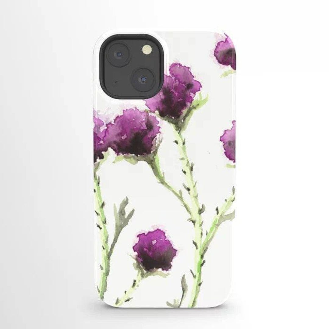 Floral Phone Case - Milk Thistle Painting - Designer iPhone Samsung ...