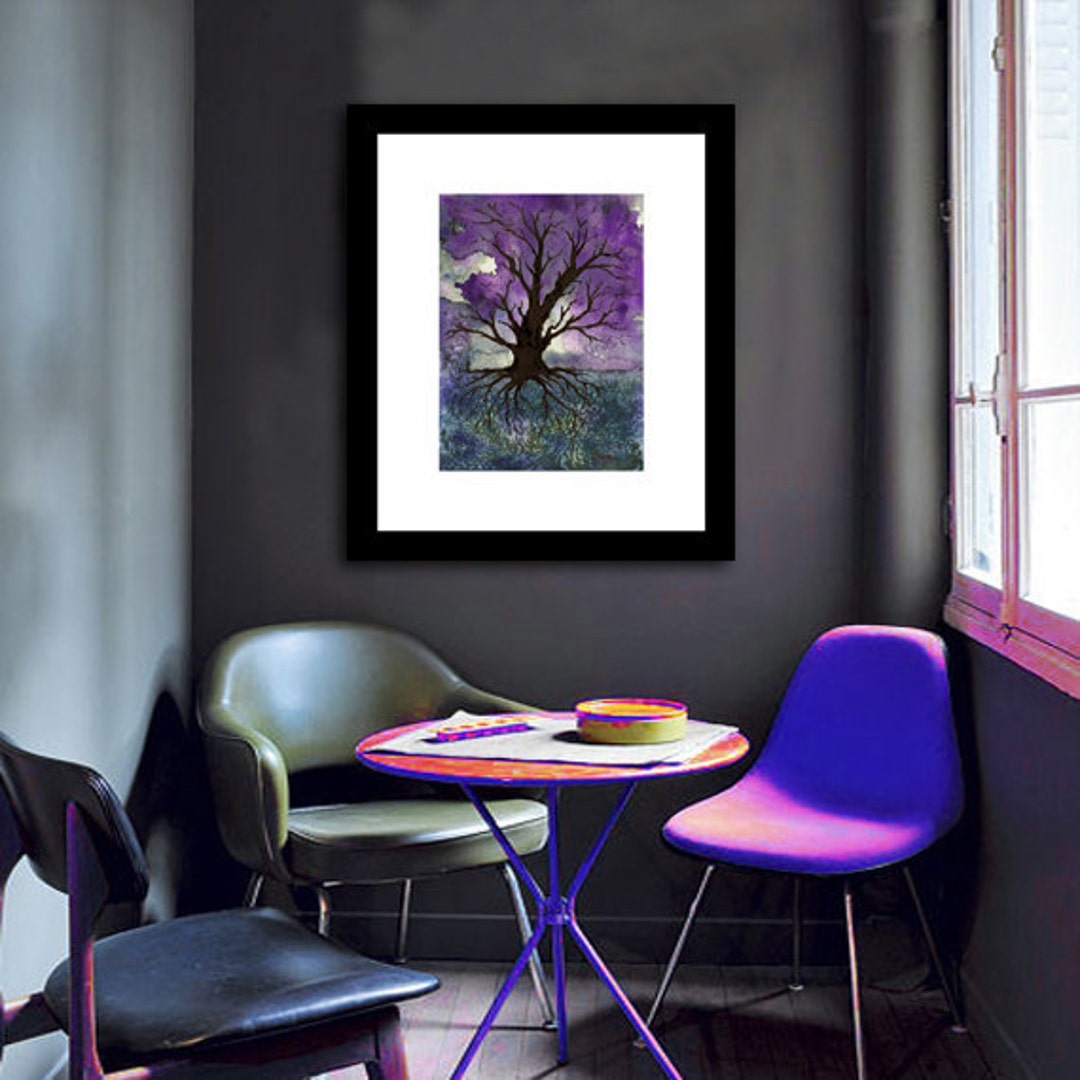 Art Print Gothic Tree of Life Landscape Watercolor - Etsy