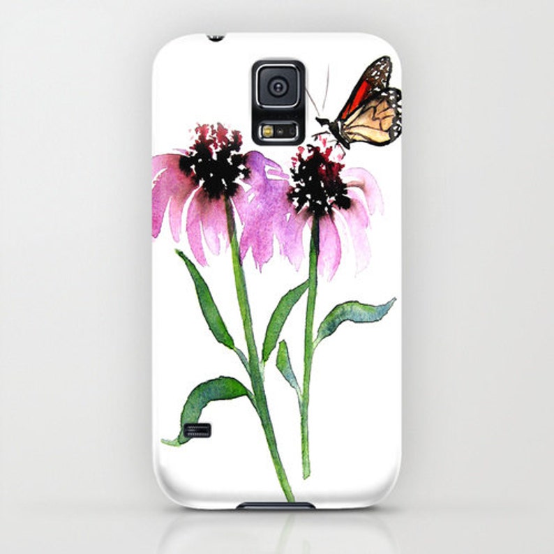Floral Phone Case Monarch Butterfly Floral Painting - Etsy