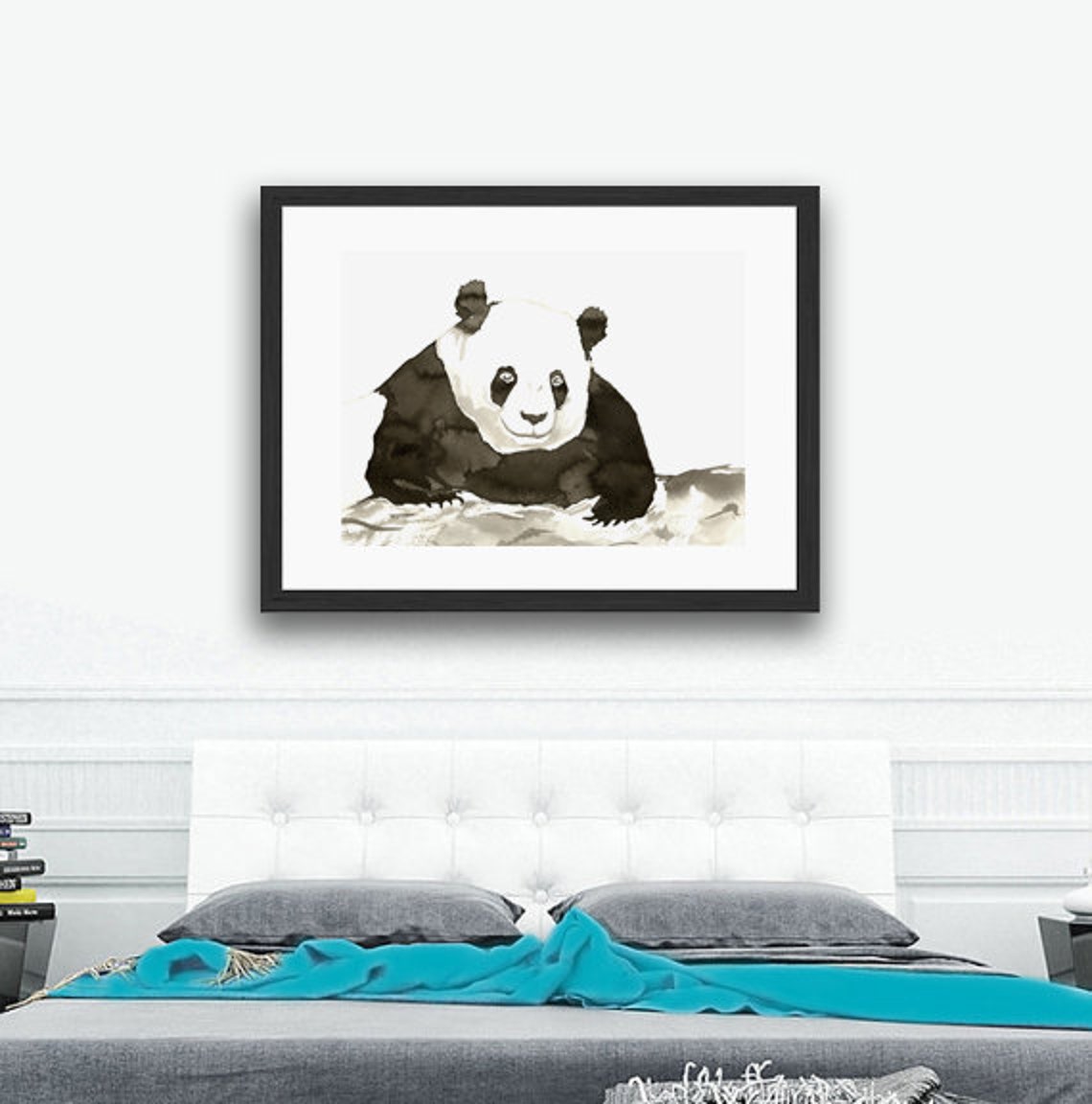 Minimalist Original Ink Painting Giant Panda Bear Wildlife | Etsy