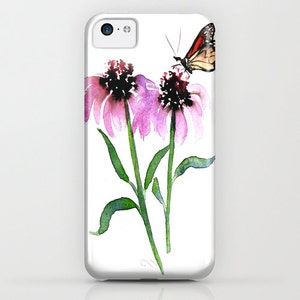 Floral Phone Case Monarch Butterfly Floral Painting - Etsy