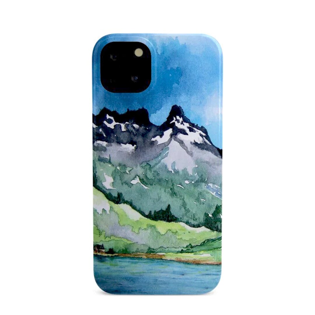 Phone Case Serenity - Mountain Landscape Painting - Designer iPhone or ...
