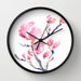 Floral Magnolia Wall Clock Kitchen Clock Modern Decor Wall Clock Flower ...