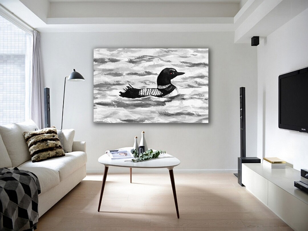 Common Loon Art Print - Wildlife Japanese Brush Painting - Archival ...