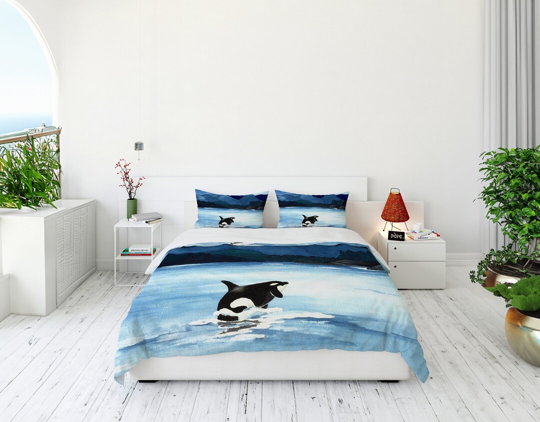 Orca Duvet Cover - Modern Bedding - Twin Queen or King Size Duvet or ...