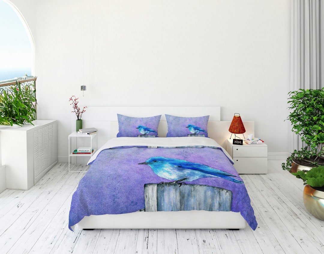 Bluebird Duvet Cover - Nature Modern Bedding - Twin Queen or King Size ...