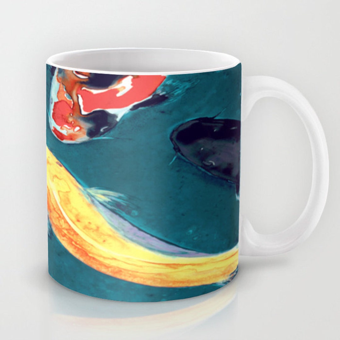 Artistic Koi Fish Coffee Mug - Kitchen Decor Mug Drinkware - Etsy