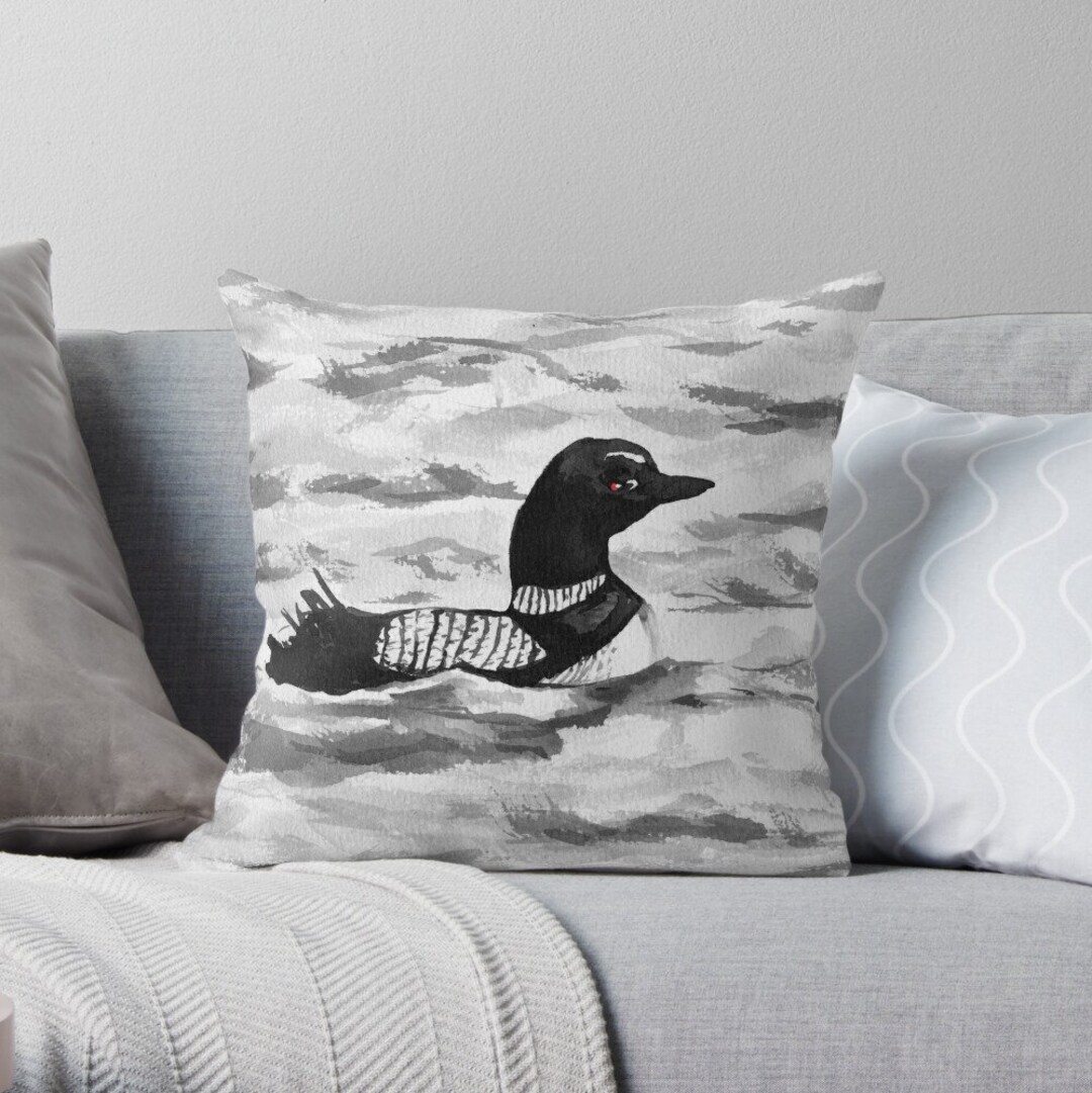 Decorative Pillow Cover - Common Loon - Throw Pillow Cushion - Fine Art ...