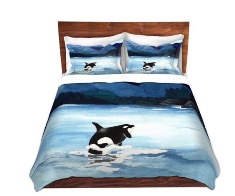Orca Duvet Cover Modern Bedding Twin Queen or King Size | Etsy