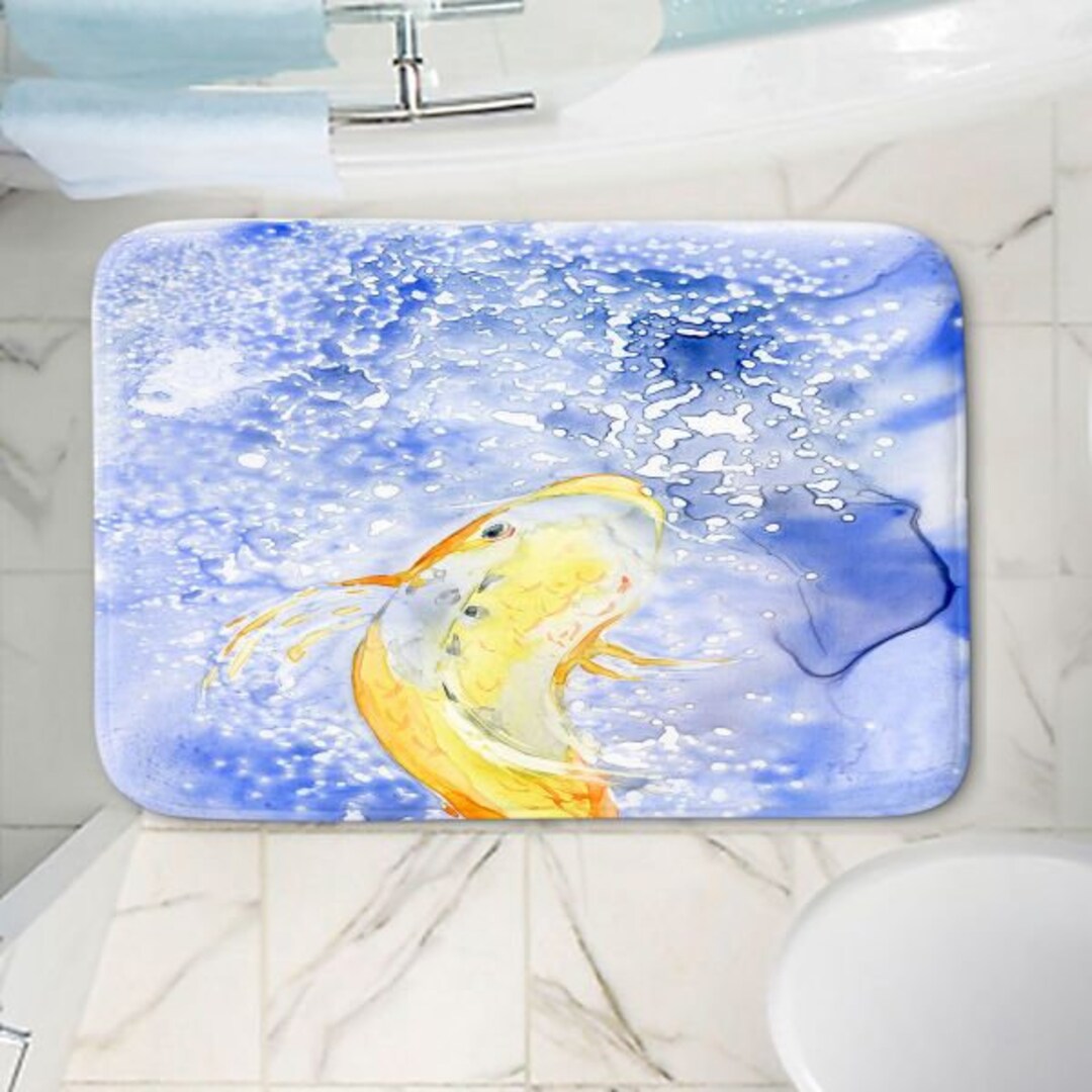 Koi Fish Bath Mat - Nature Bathroom Mats - Bath Decor - Bathroom Rugs ...