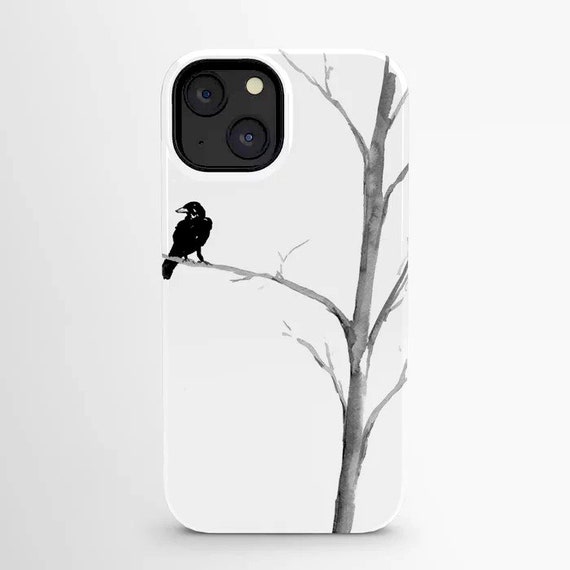 Raven Phone Case Minimalist Bird Painting Cell Phone Cover Designer iPhone Samsung Case Etsy Ireland