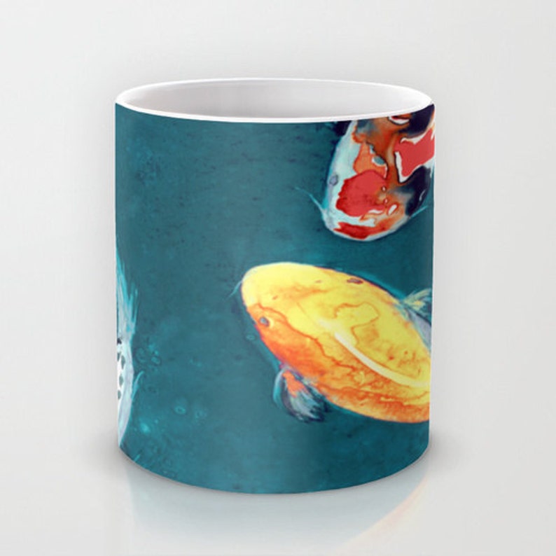 Artistic Koi Fish Coffee Mug Kitchen Decor Mug Drinkware | Etsy