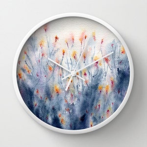 Wildflowers Wall Clock - Kitchen Clock Modern Decor Wall Clock - Floral ...