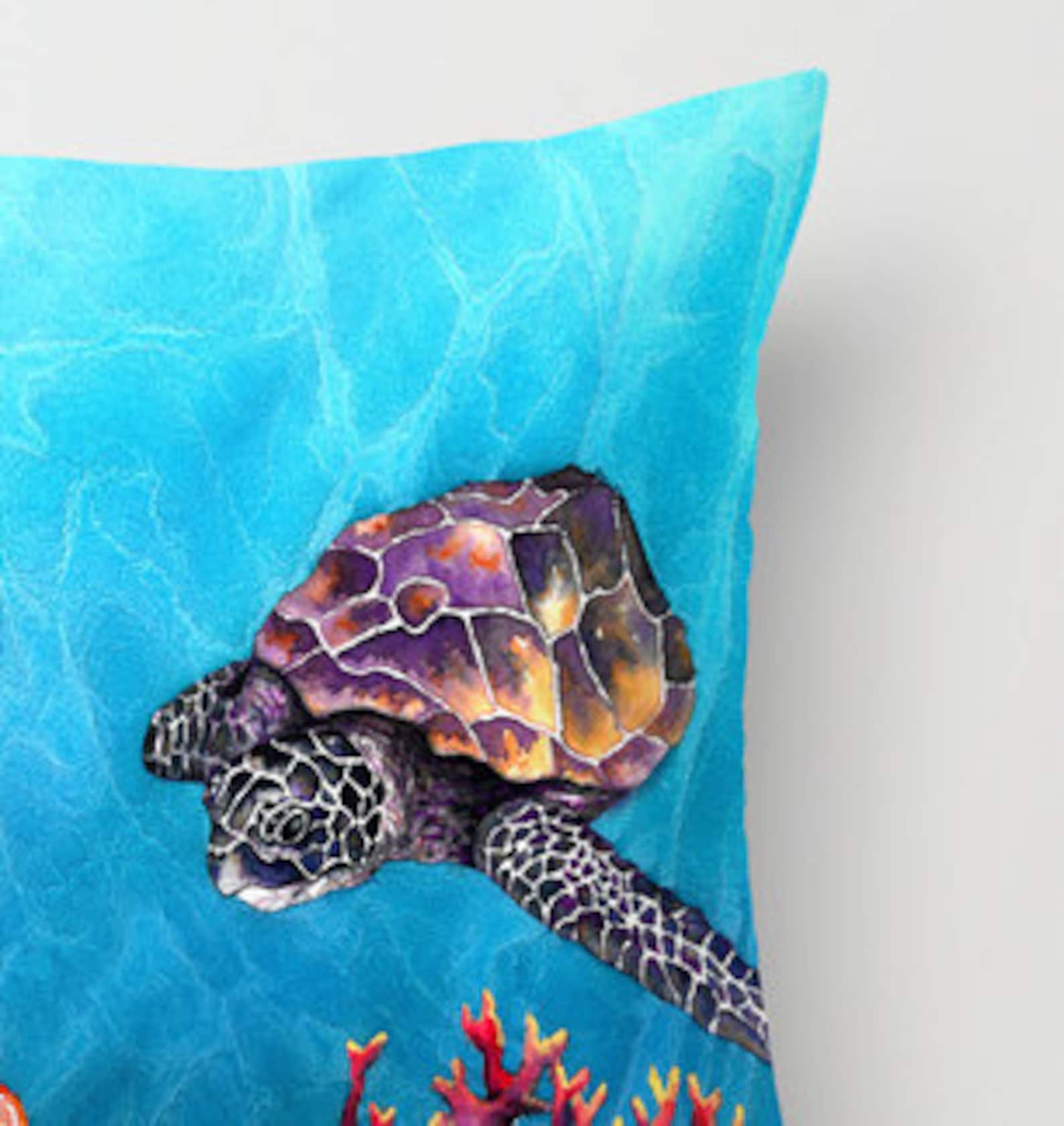 Decorative Pillow Cover Sea Turtle Throw Pillow Cushion | Etsy