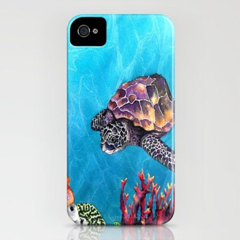 Sea Turtle Phone Case Ocean Life Watercolor Painting Cell | Etsy