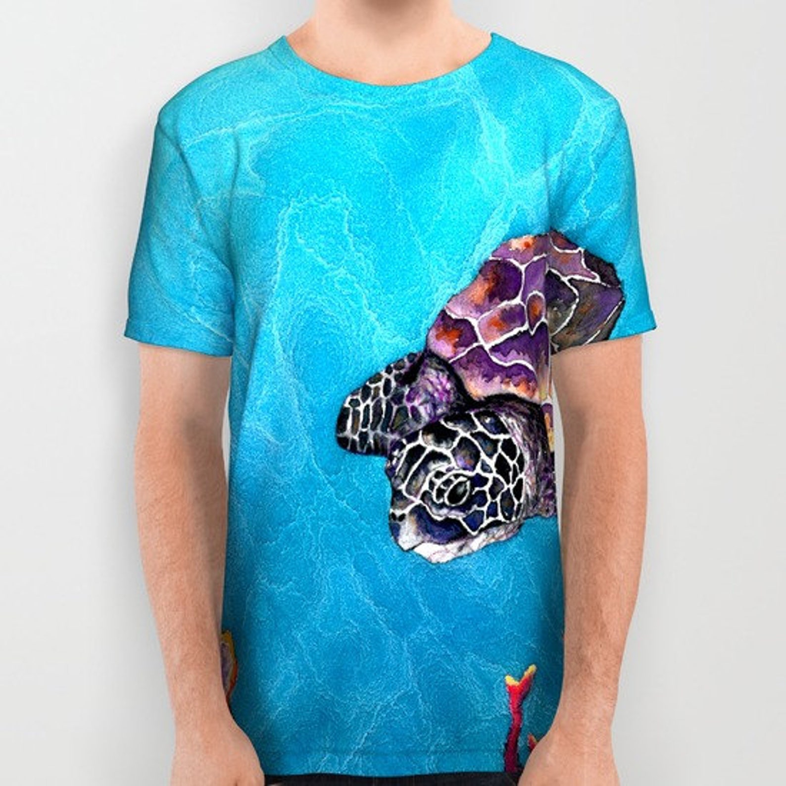 Sea Turtle T Shirt Designer Clothing Sea Turtle Painting - Etsy