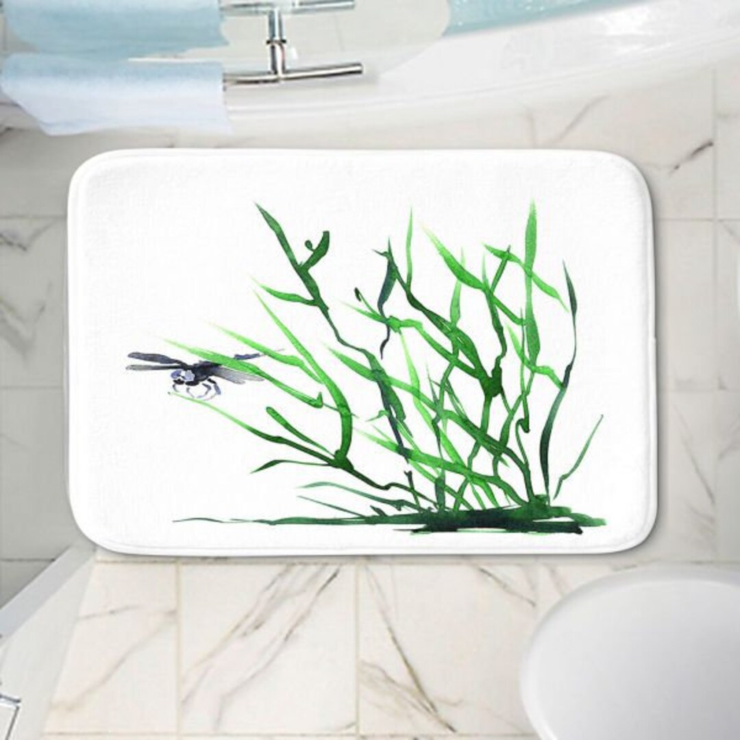 Dragonfly Bath Mat - Nature Art - Microfibre Bathroom Rug - Etsy