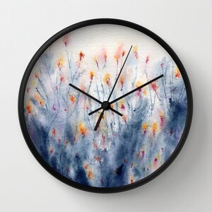Wildflowers Wall Clock - Kitchen Clock Modern Decor Wall Clock - Floral ...