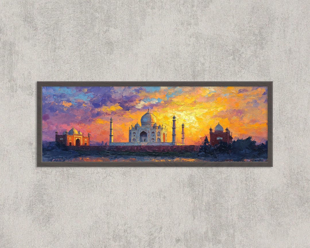 Taj Mahal Sunrise Print: Golden Orange India Landmark Art - Etsy