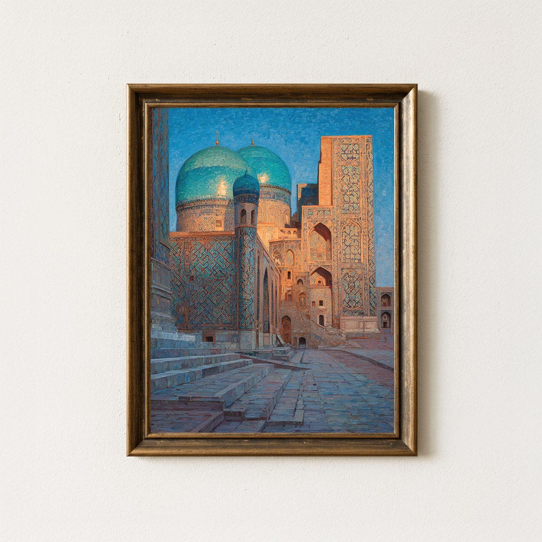 Samarkand Registan Art Print: Blue Dome Islamic Architecture - Etsy
